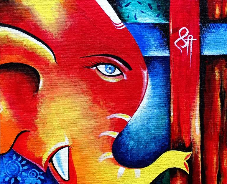Ganesha Painting by Prashant Padol | Saatchi Art