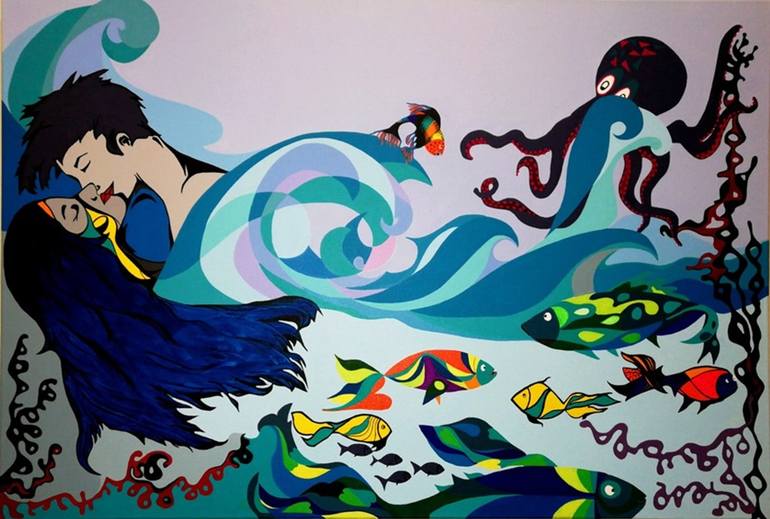 Blue dream Painting by Ema Ribeiro | Saatchi Art