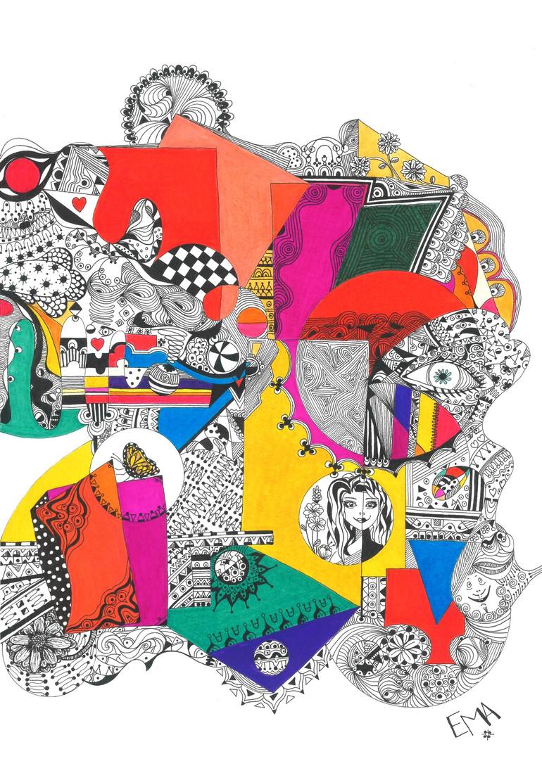 Life Game Drawing by Ema Ribeiro | Saatchi Art