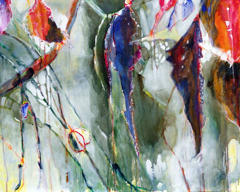 Frosted Leafs Painting by Simone Weber | Saatchi Art