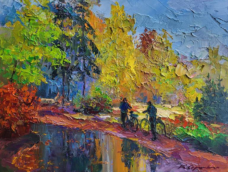 Oil painting Mushroom Pickers Boris Serdyuk Painting by Boris Serdyuk ...
