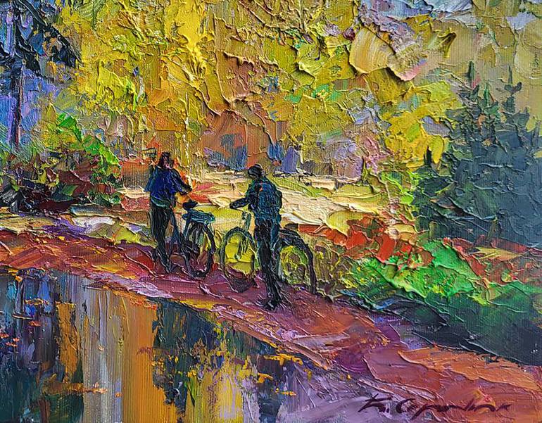 Oil painting Mushroom Pickers Boris Serdyuk Painting by Boris Serdyuk ...