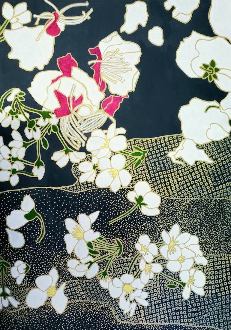 Sakura Scatter Painting by Emma Justice | Saatchi Art