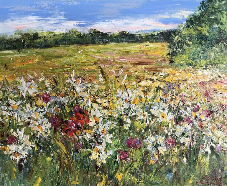 Chamomile in the Sunshine Painting by Diana Malivani | Saatchi Art