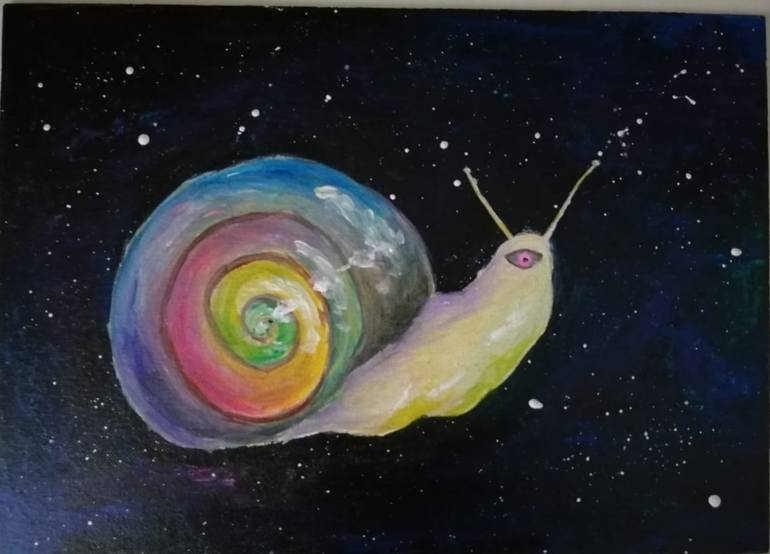 Space snail Painting by Oxana Samoshkina | Saatchi Art