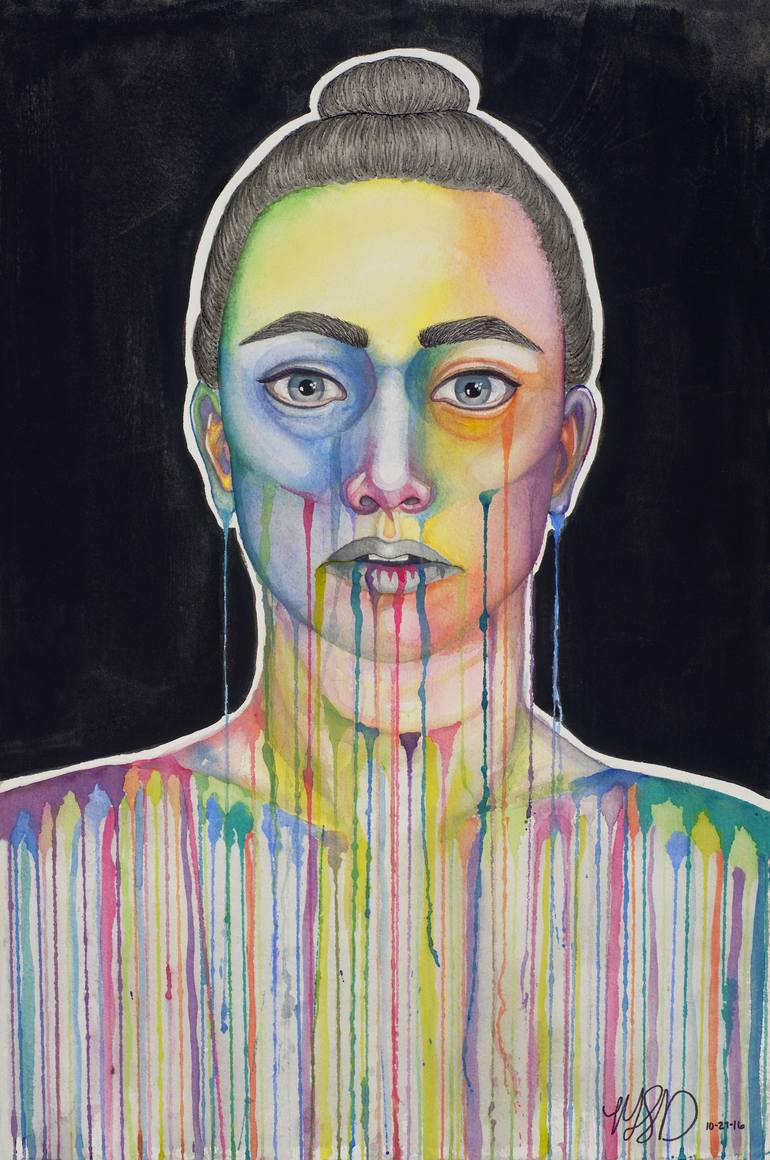 Solemn Woman by Maya Sloan Painting by Maya Sloan Smith Dolana ...