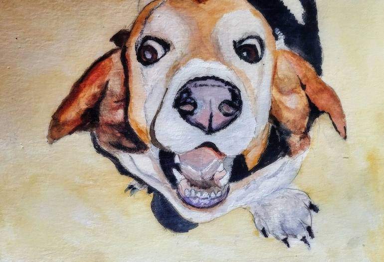 Excited Beagle Painting by Jennifer Vargas | Saatchi Art