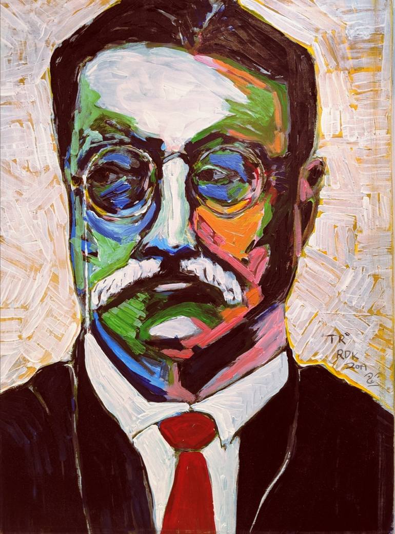 Teddy Roosevelt Painting by Ron Kammer | Saatchi Art