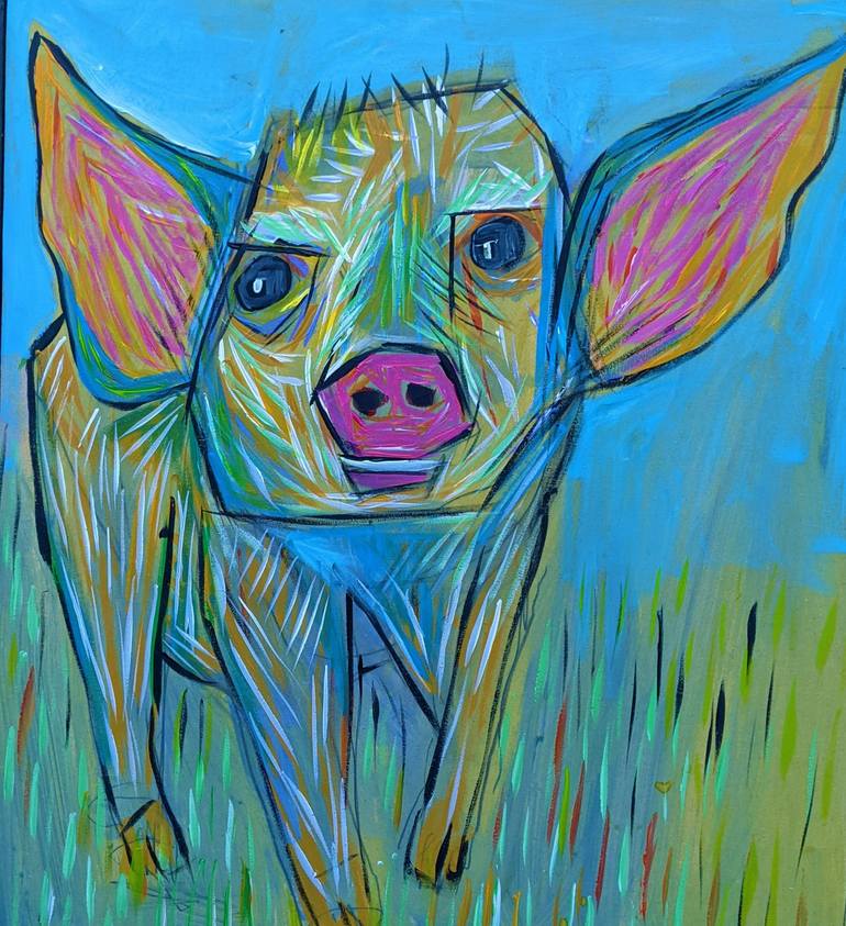Piglet Painting by Ron Kammer | Saatchi Art