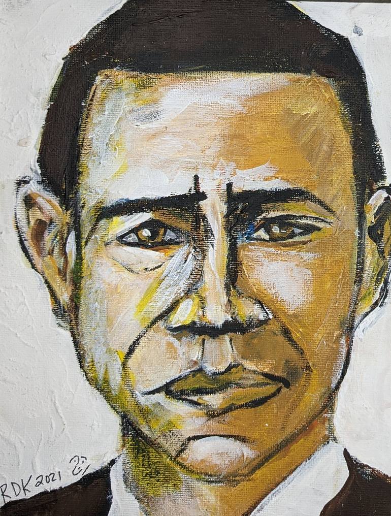 Barack Obama Painting by Ron Kammer | Saatchi Art
