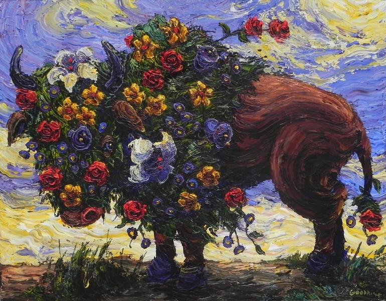 Buffalo: in Bloom Painting by David Goodrich | Saatchi Art