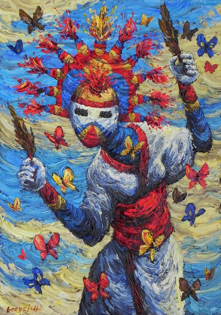 Butterfly Girl Painting by David Goodrich | Saatchi Art