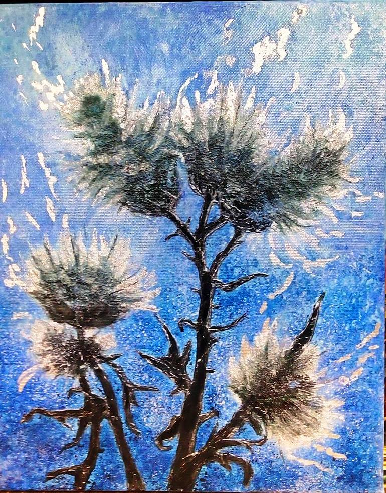 Dry herbs.Thistle Painting by Galina Rodionova | Saatchi Art