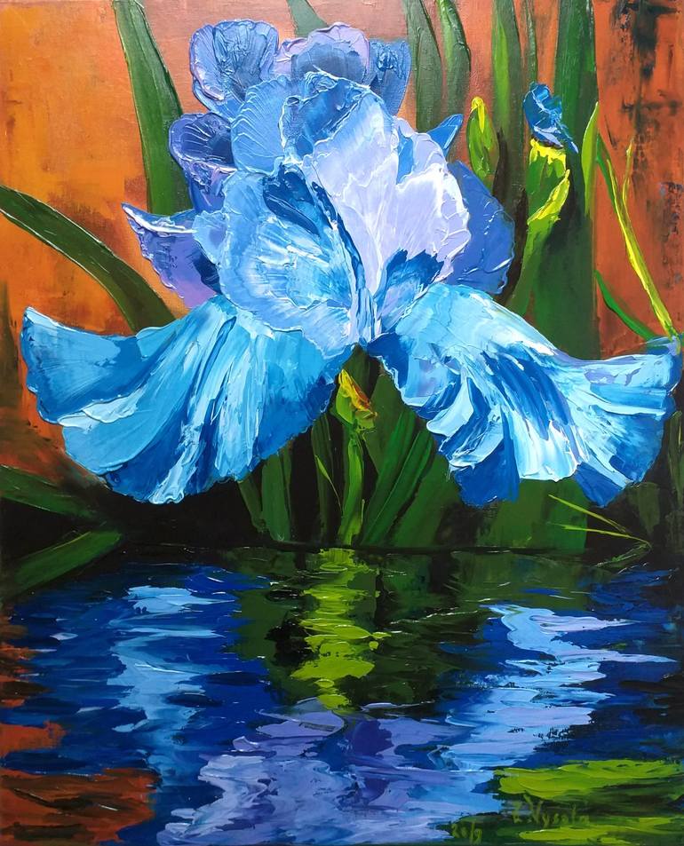 Blue Reflection. Painting by Zinaida Vysota Dacenko | Saatchi Art
