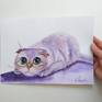 Ashen cat. Painting by Zinaida Vysota Dacenko | Saatchi Art