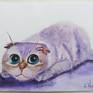 Ashen cat. Painting by Zinaida Vysota Dacenko | Saatchi Art