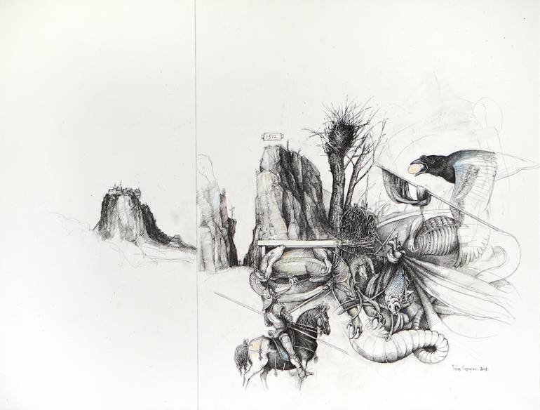 The Lone Knight Drawing by Javor Rašajski | Saatchi Art