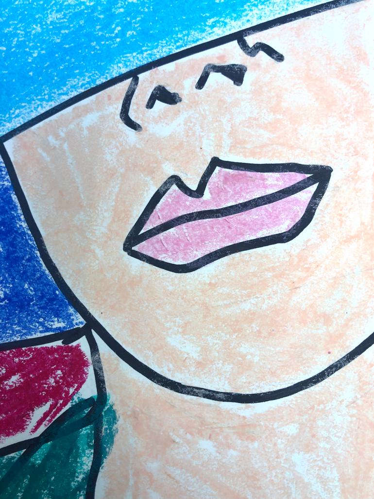 Blue hat Drawing by Lana Krainova | Saatchi Art