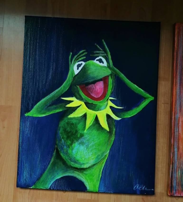 Kermit Painting by Vivien Oltman | Saatchi Art