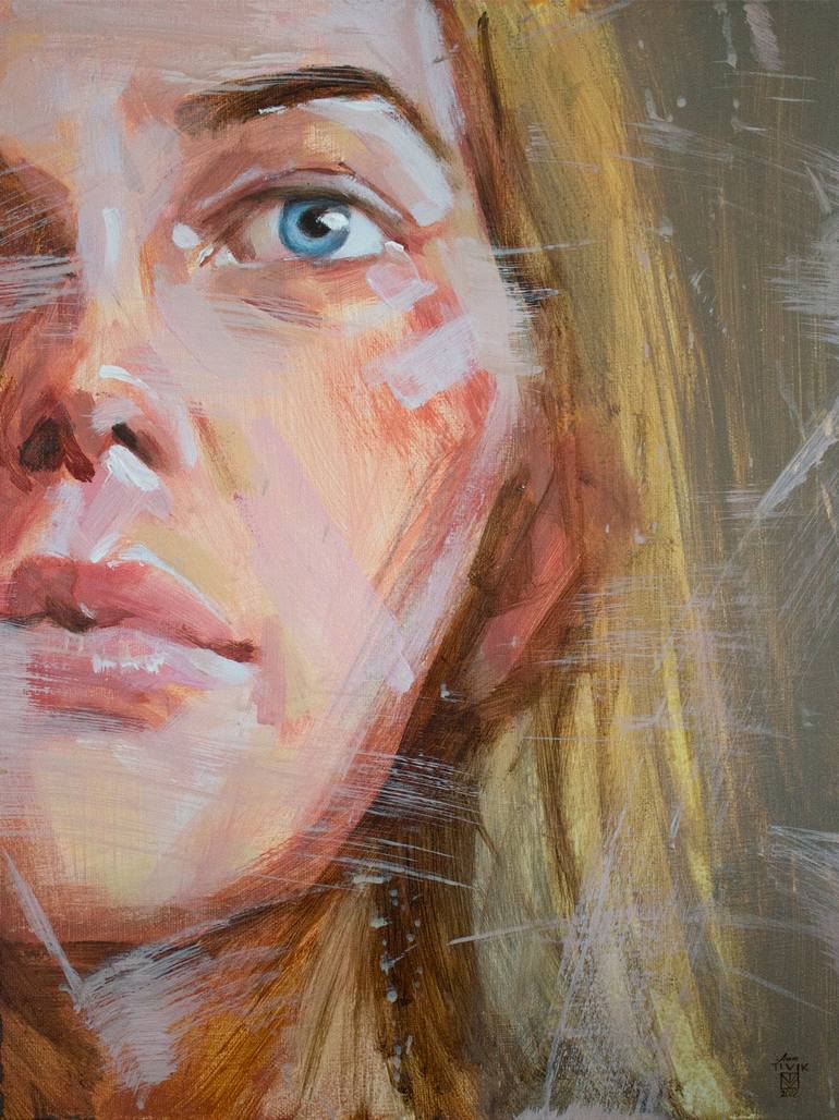 Self portrait Painting by Anna Tivik | Saatchi Art