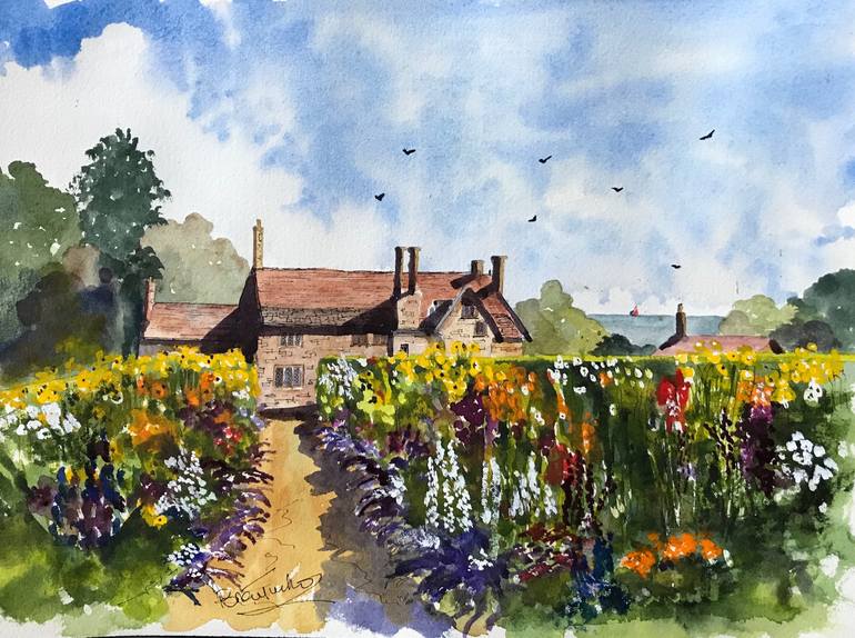 Summer at Mottistone Manor Painting by Brian Tucker | Saatchi Art