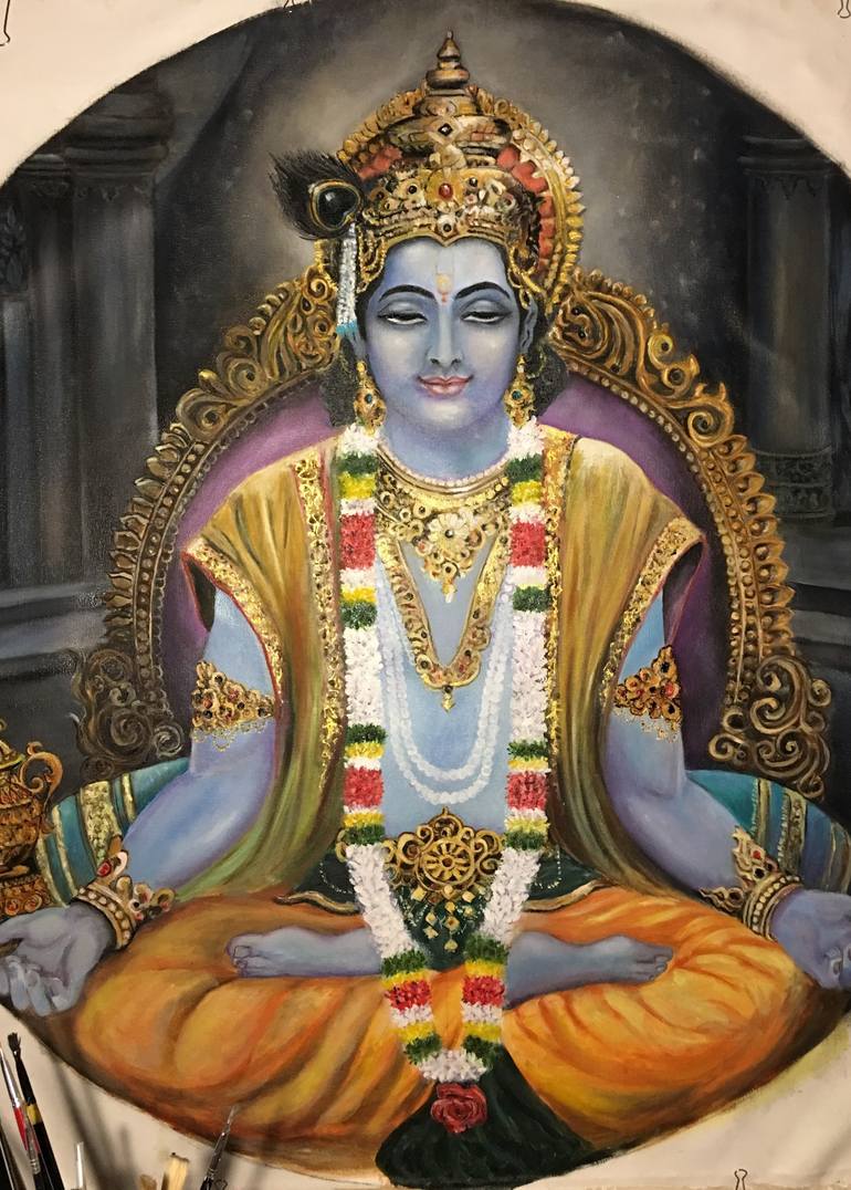 Krishna Painting by Iryna Tykhoniuk | Saatchi Art