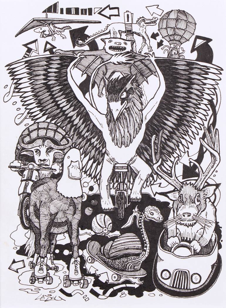 Half Animals get there Somehow Drawing by Benjamin Ladieu | Saatchi Art