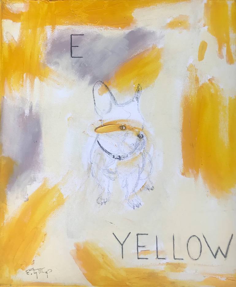 E Yellow Painting by Ealy Mays | Saatchi Art