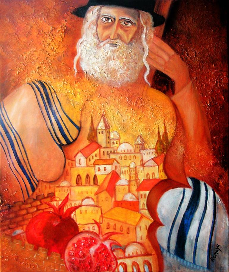 Rabbi Jerusalem Painting by Romaya Puchman | Saatchi Art