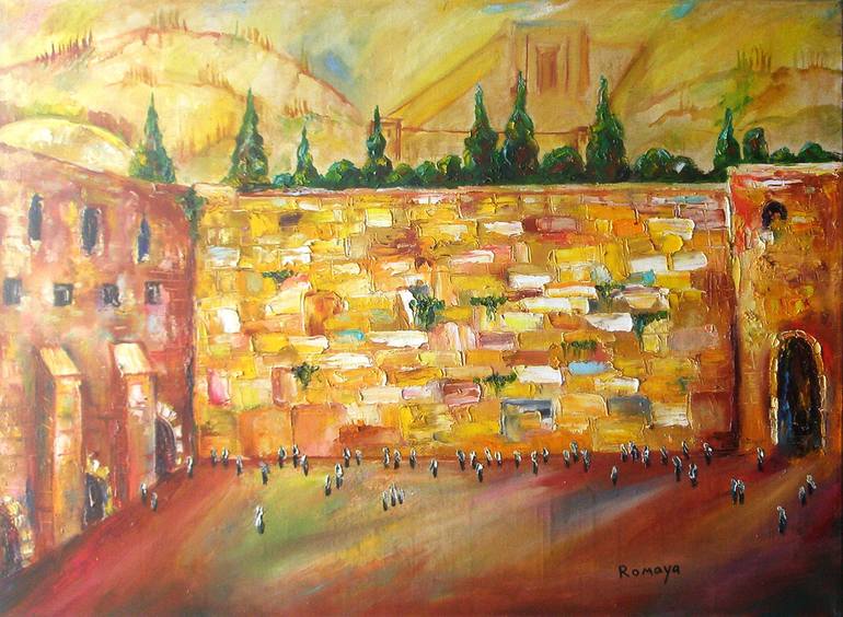 Western Wall -Midrash Jerusalem Painting by Romaya Puchman | Saatchi Art