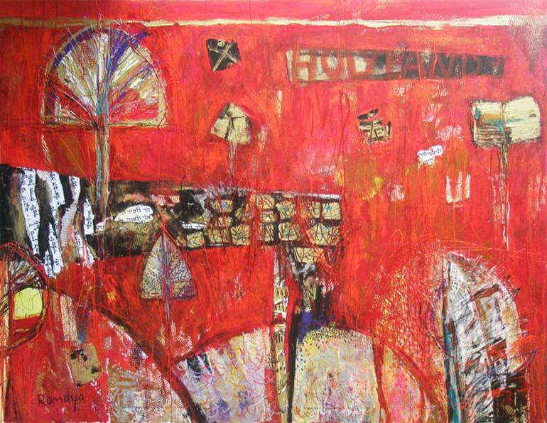 Holyland Red Painting by Romaya Puchman | Saatchi Art