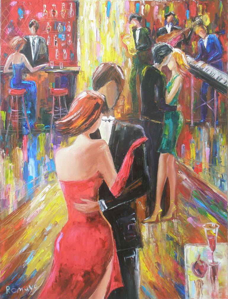 evening in the restorante Painting by Romaya Puchman | Saatchi Art