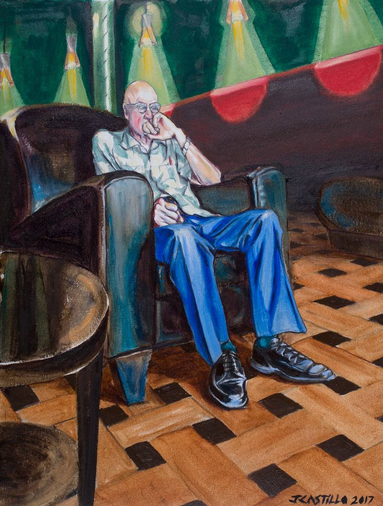 Pensive Man Painting by Julie Castillo | Saatchi Art