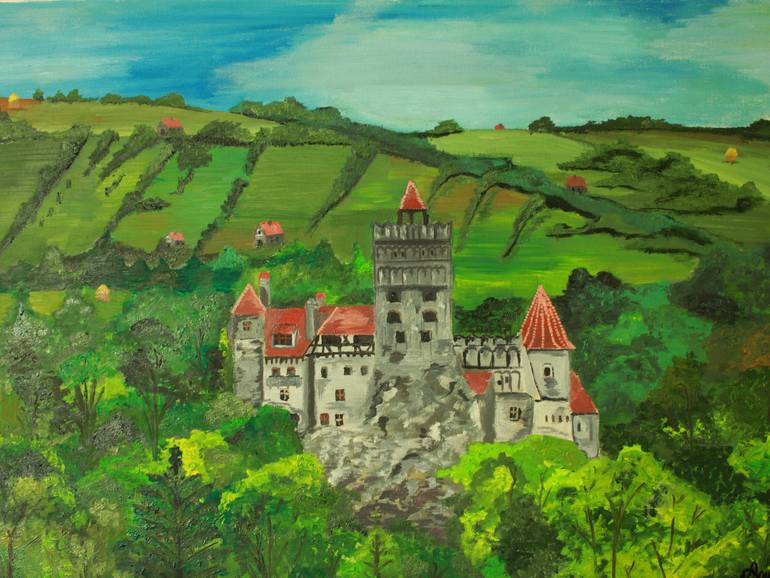 Dracula's castle (original castle Bran) Painting by Ivan Loginov ...