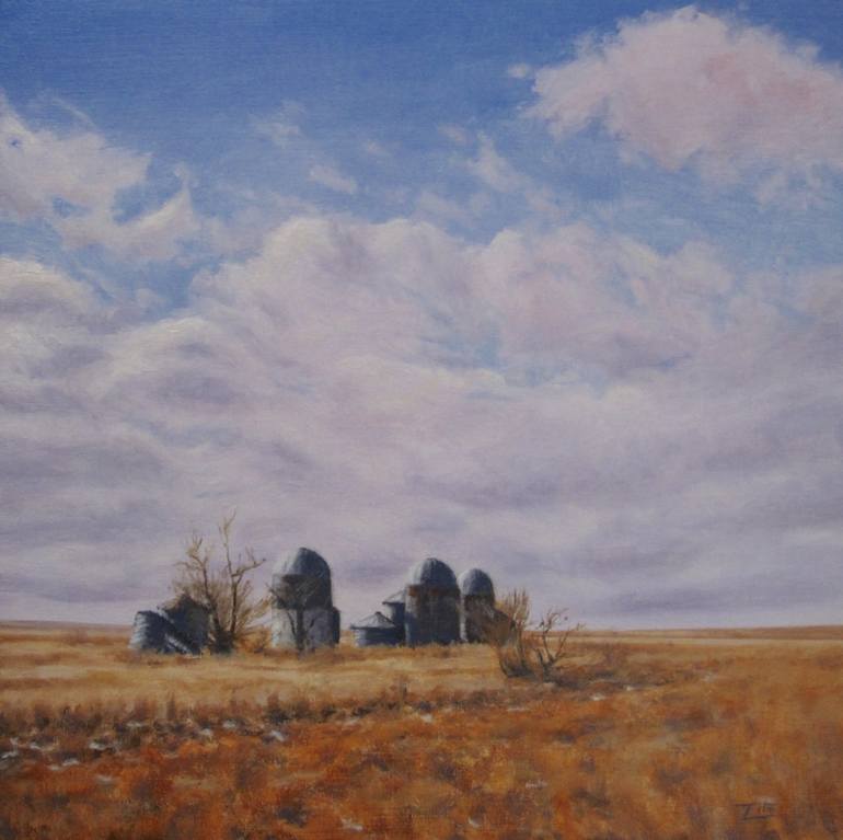 Sky and Silos Painting by Ron Zito | Saatchi Art