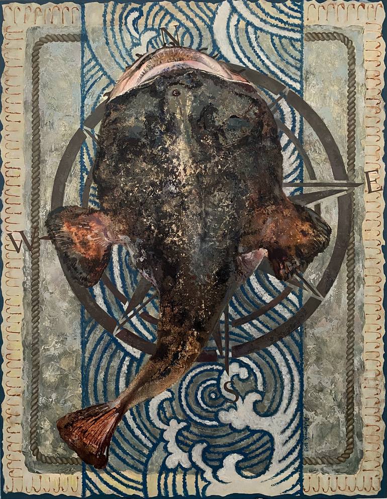 The monkfish Painting by Yuliya Antaniuk | Saatchi Art