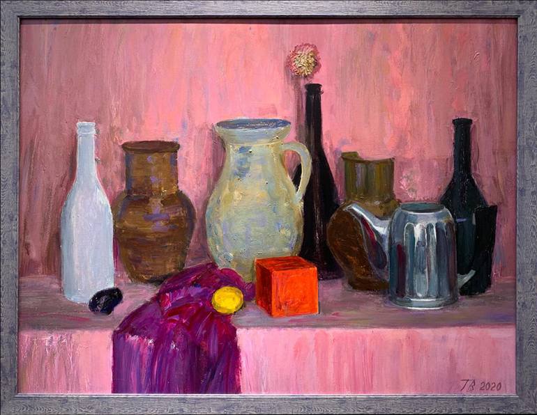 PINK STILL LIFE Painting by Valentina Teplinskaya | Saatchi Art