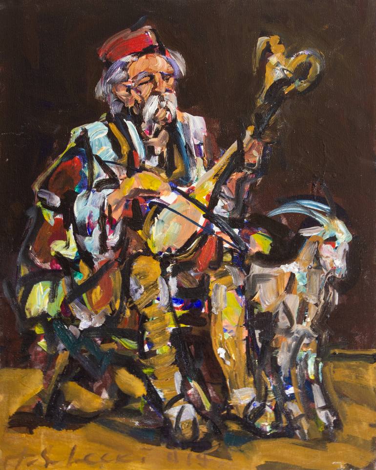 Old Musician Painting by Tomislav Suhecki | Saatchi Art