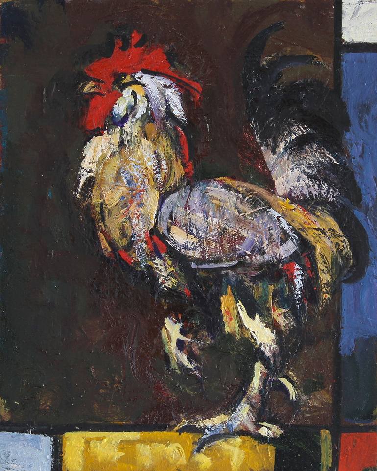 Rooster for Piet Mondrian Painting by Tomislav Suhecki | Saatchi Art