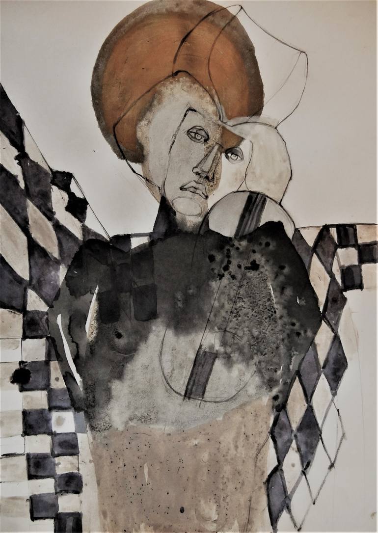 GAZING AT THE MOON Drawing by Doris Schmitz | Saatchi Art