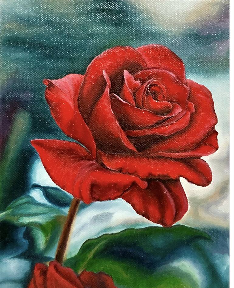 Red Rose Painting by Luminux Studioworks | Saatchi Art
