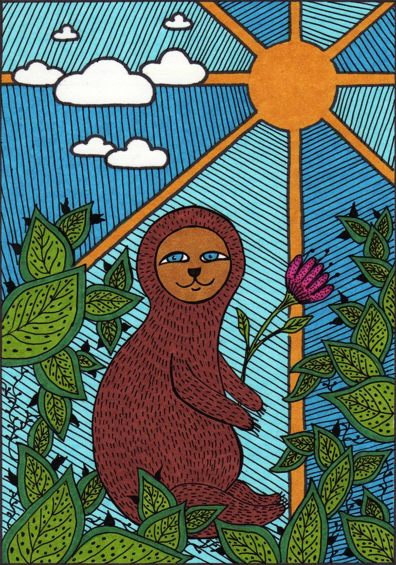 Cute sloth Drawing by Cat Igrun | Saatchi Art