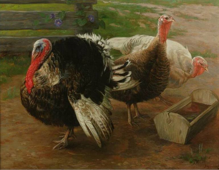 Turkeys Painting by Viktor Tsyhaniuk | Saatchi Art