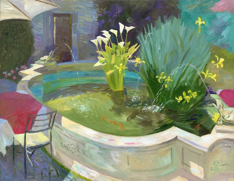 Fountain Painting by Olga Prokopenko | Saatchi Art