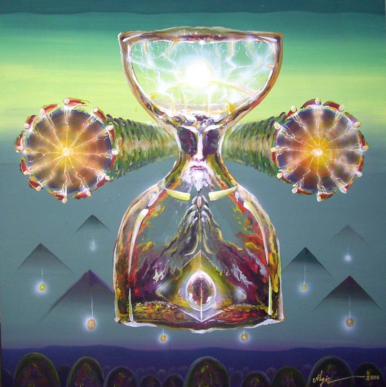 Chronos - Father Time Painting by Algimantas Ramanauskas | Saatchi Art