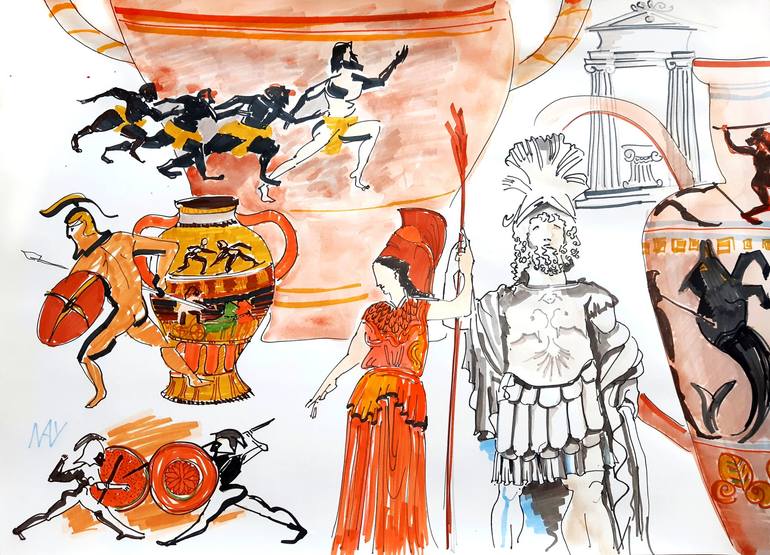 Ancient Greece Scenes Painting by Natalya Vytovtova | Saatchi Art