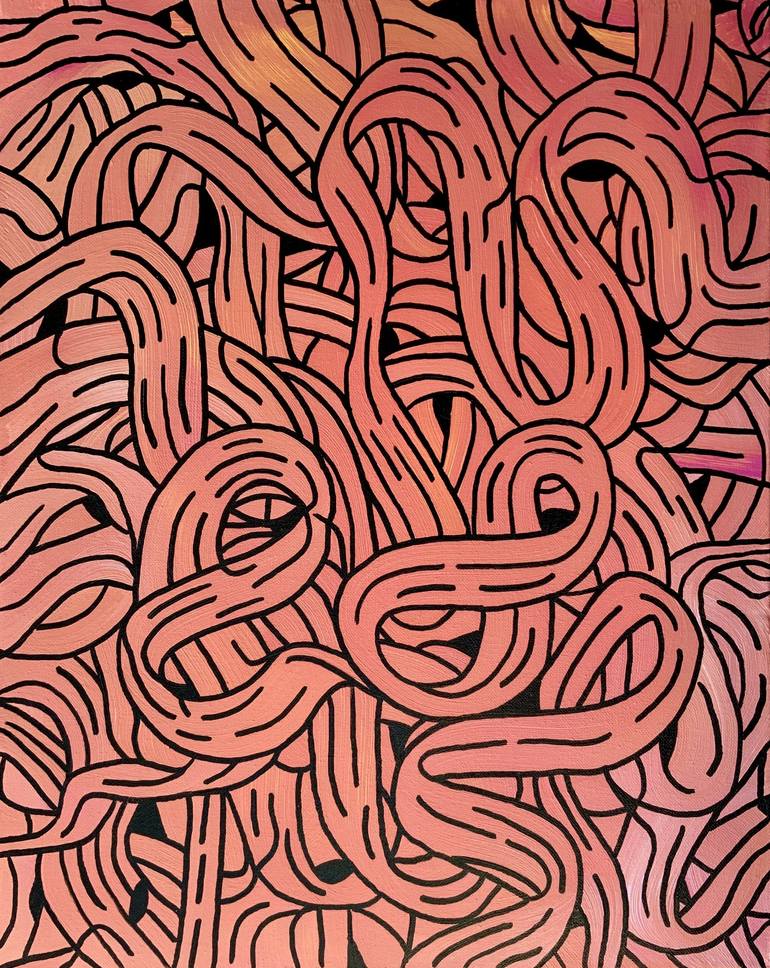 The Man in the Bowl of Melted Rainbow Sherbert Drawing by Philip ...