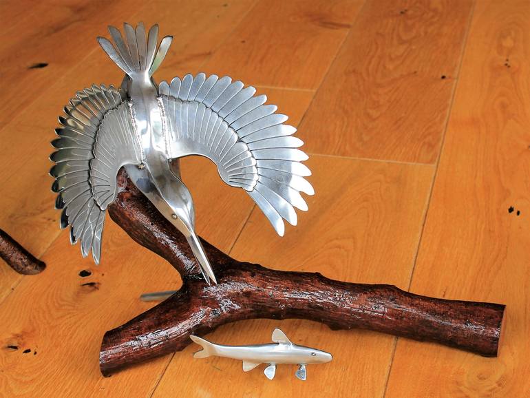 Hunting Kingfisher Sculpture by Tim Roper | Saatchi Art