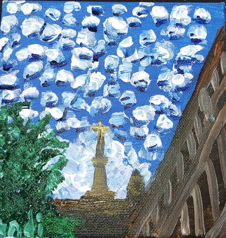 Clouds Above the Spire Painting by Deborah Andi Allen | Saatchi Art