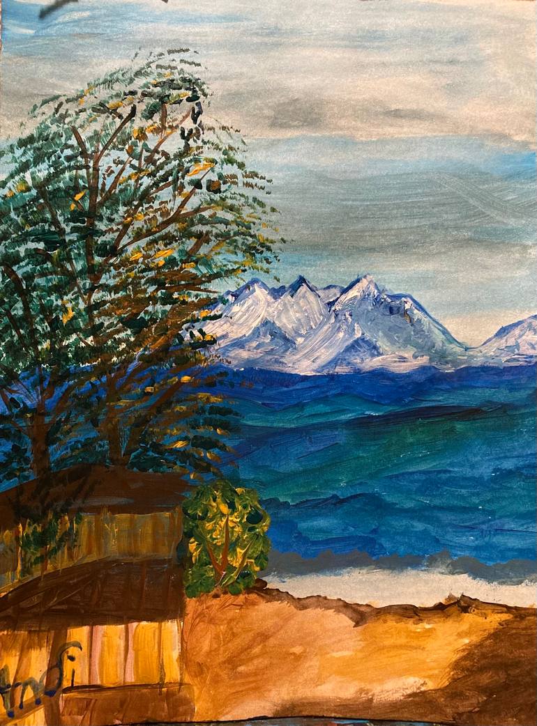 First mountain snow Painting by Deborah Andi Allen | Saatchi Art